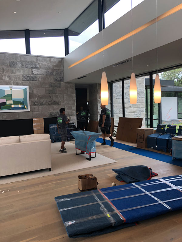 Before and After photos showing our professional Austin packing services