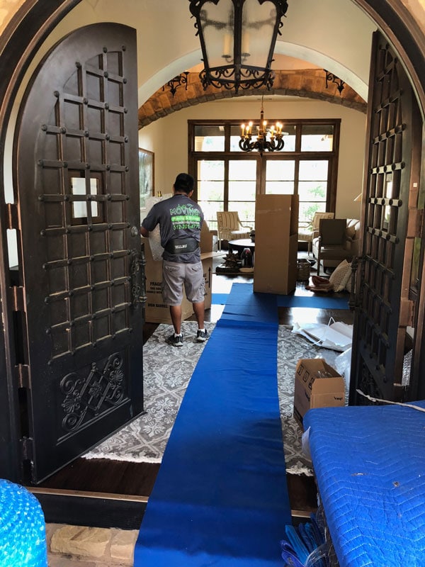 Before and After photos showing our professional Austin packing services