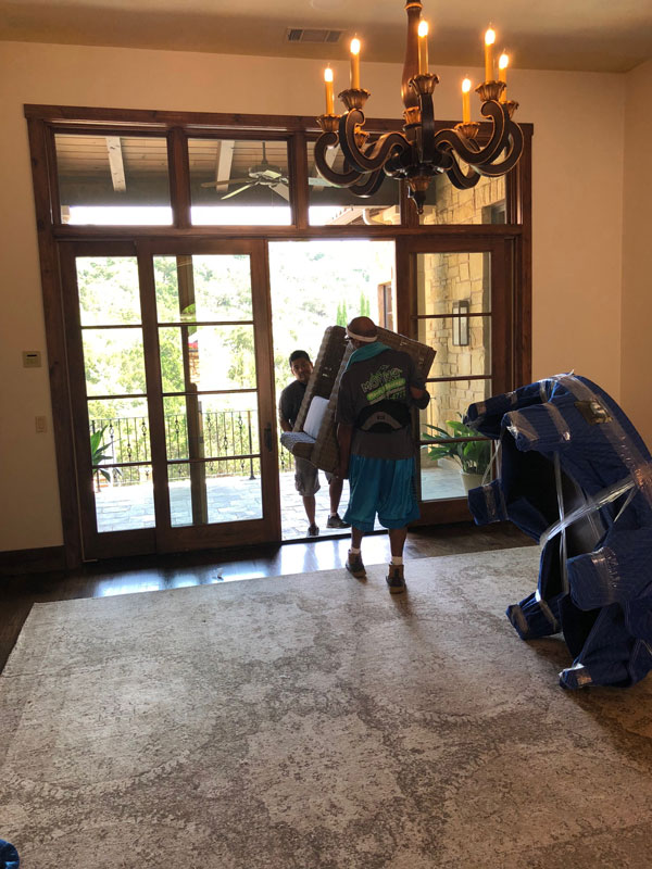 Before and After photos showing our professional Austin packing services